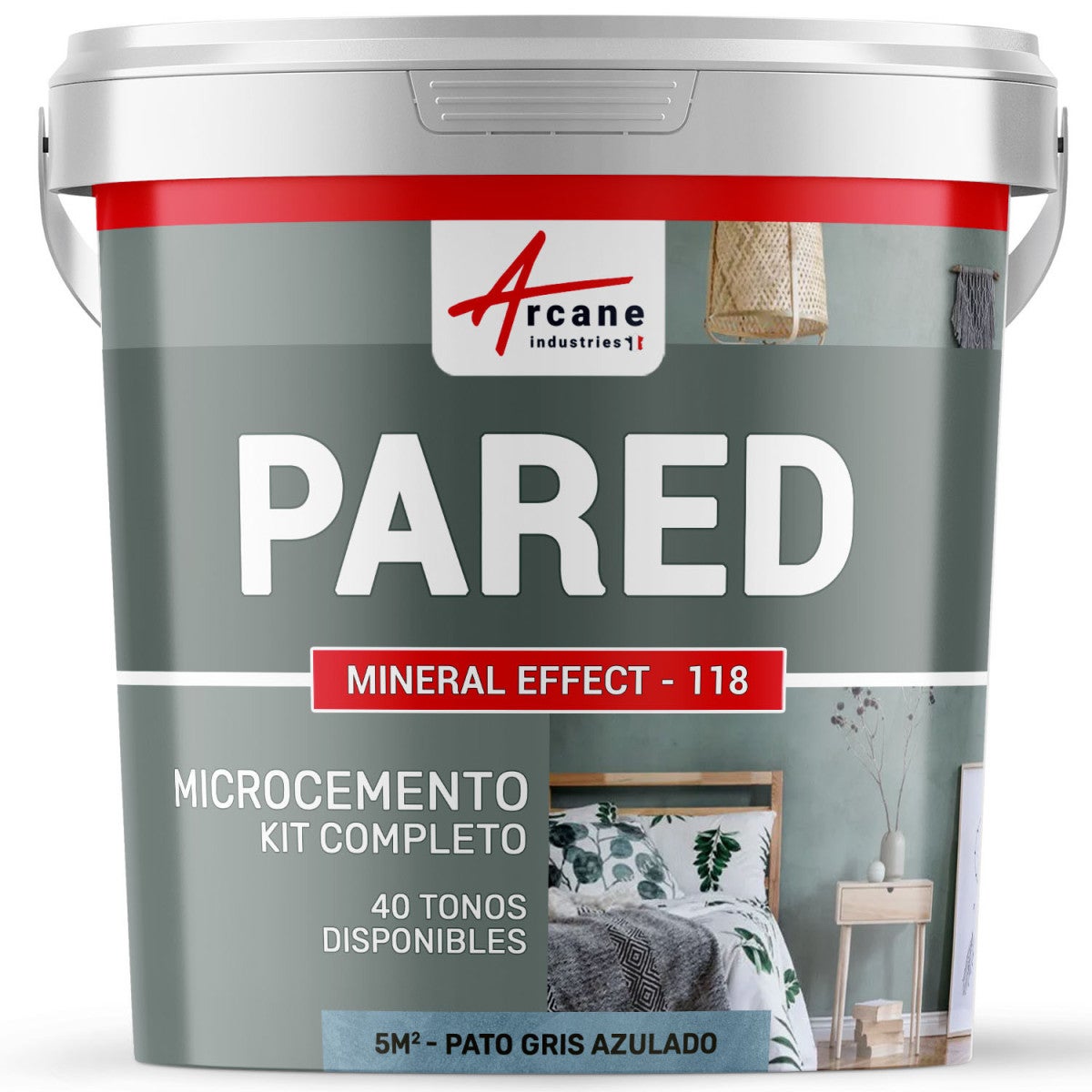 KIT MICROCEMENTO PAREDES - 5 m² - Mate Pato Gris Azulado - ARCANE ...