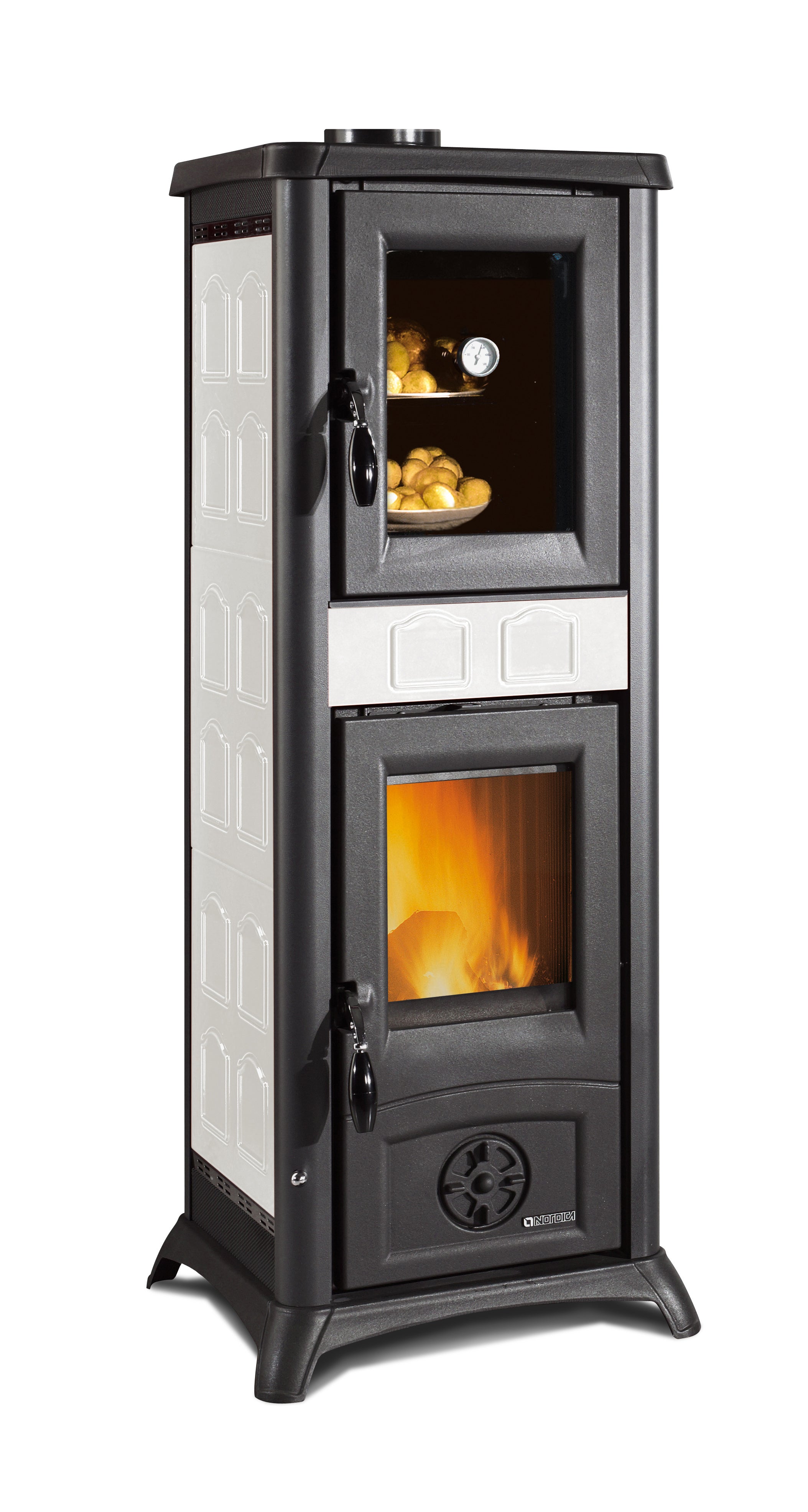Elegante Stufa a Legna Gemma 5.0 con Forno Bianco 7.3 kW | Leroy Merlin