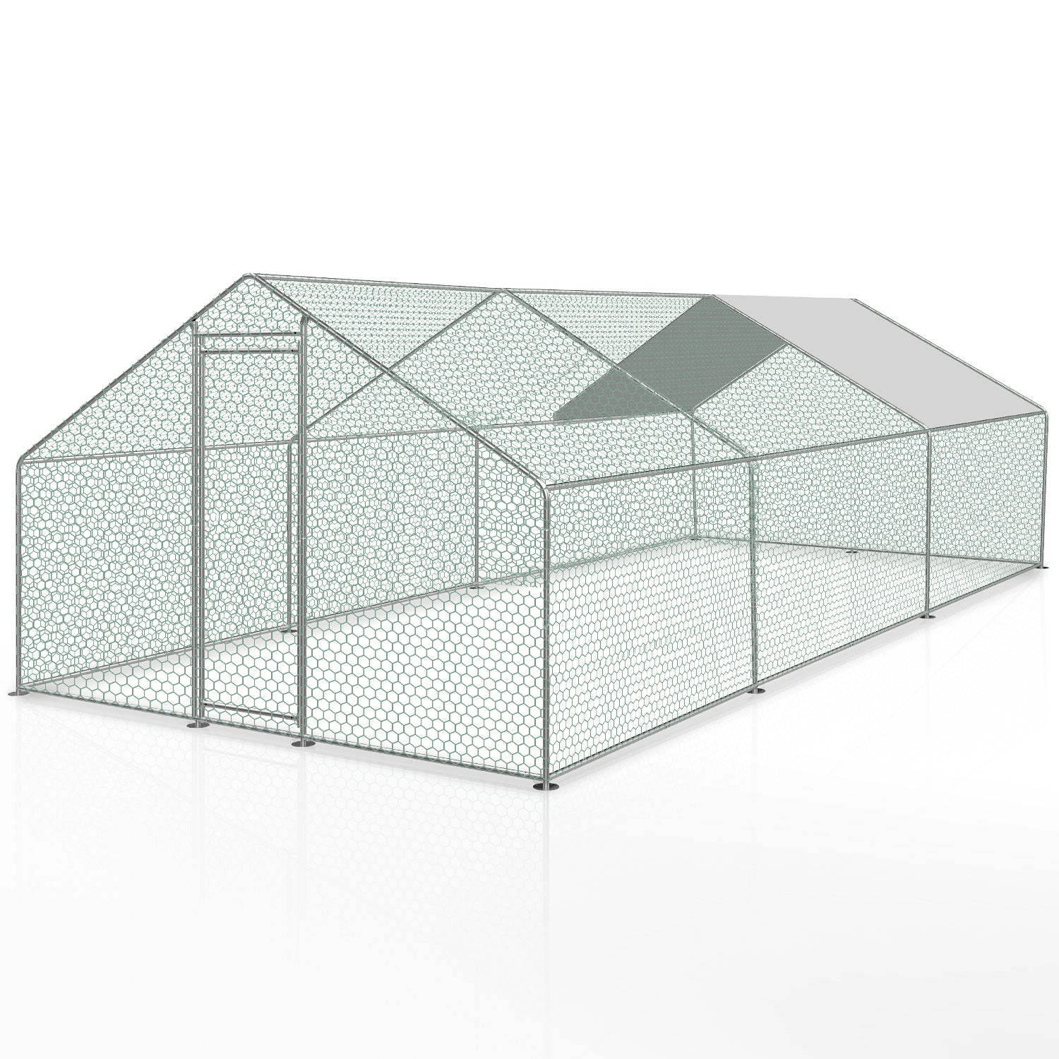 Corral para pollos 18 m² Corral de malla metálica 6x3 M de acero ...