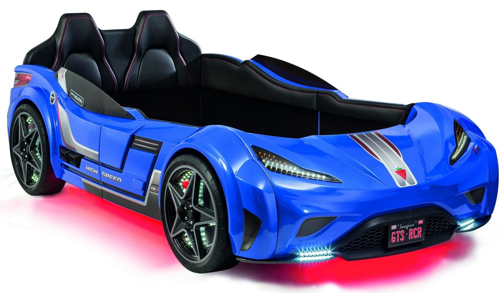 Lit enfant de voiture bleu de sport GTE 90x190 cm | Leroy Merlin