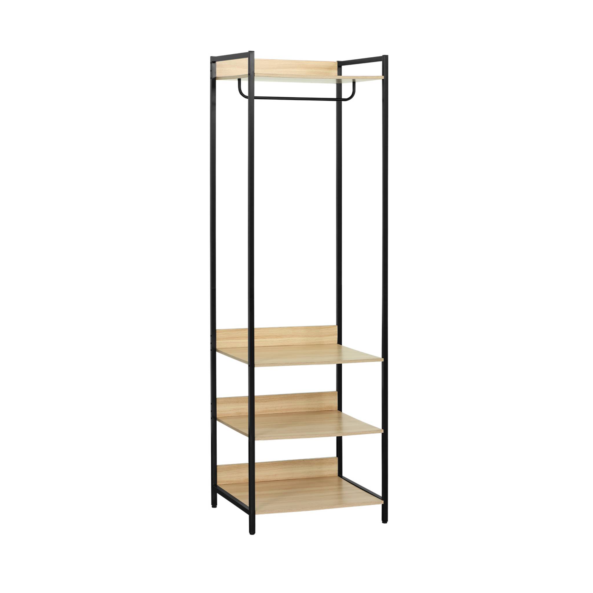 Module dressing noir avec 1 penderie et 3 étagères. L 60 x P 48 x H 190 ...