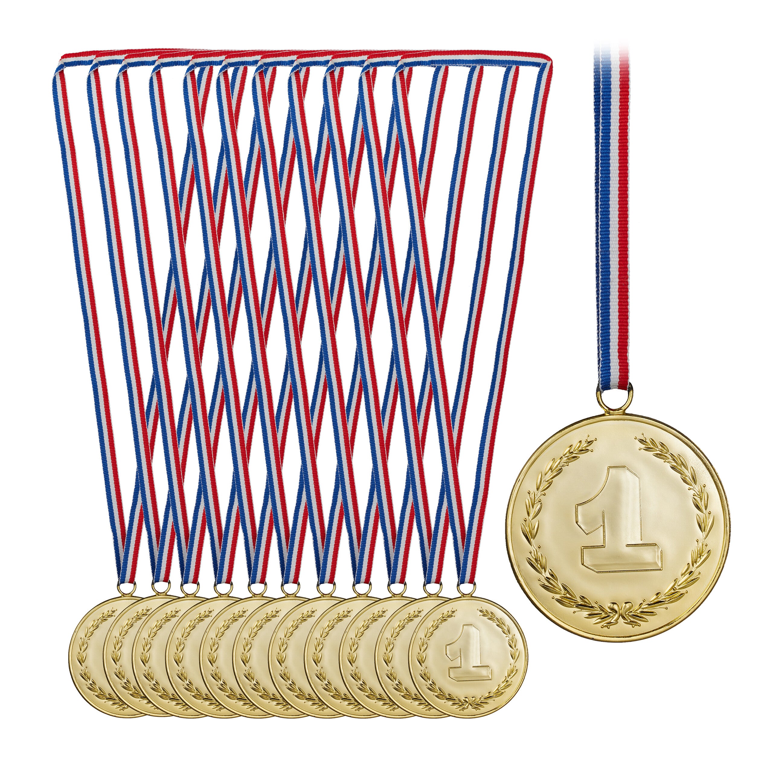Relaxdays Medallas Oro Niños Primer Lugar, Set 12, Ø 7 cm, Plástico ...