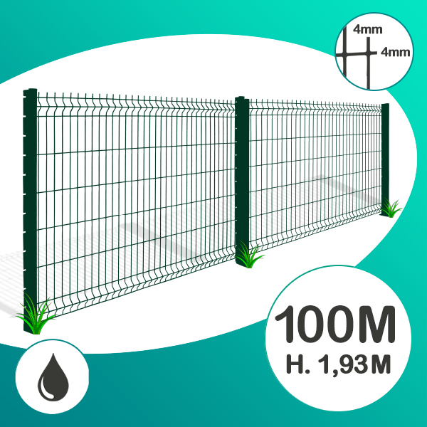 Kit Grillage Rigide Gris Anthracite 100M - JARDIMALIN - Fil 4mm - 1,93 ...