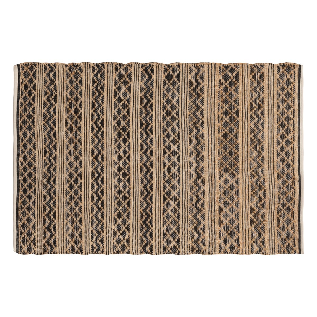 Tapis Garcia en jute rayé avec forme géométrique 180x120 cm | Leroy Merlin