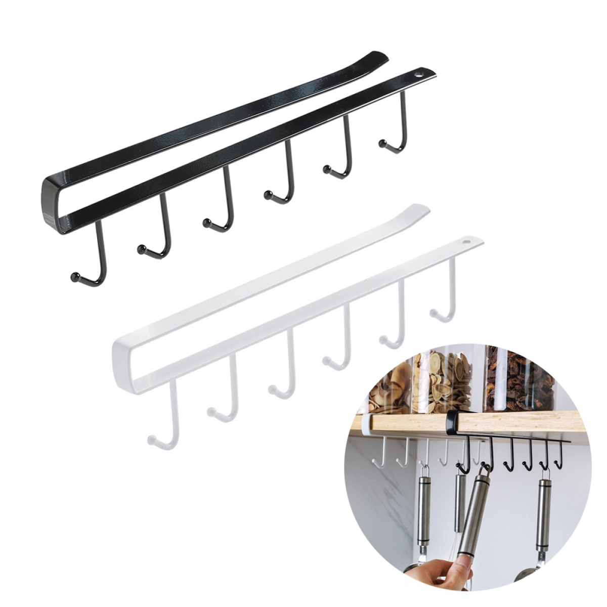Ganchos de cocina, soportes de almacenamiento para armarios, ganchos ...
