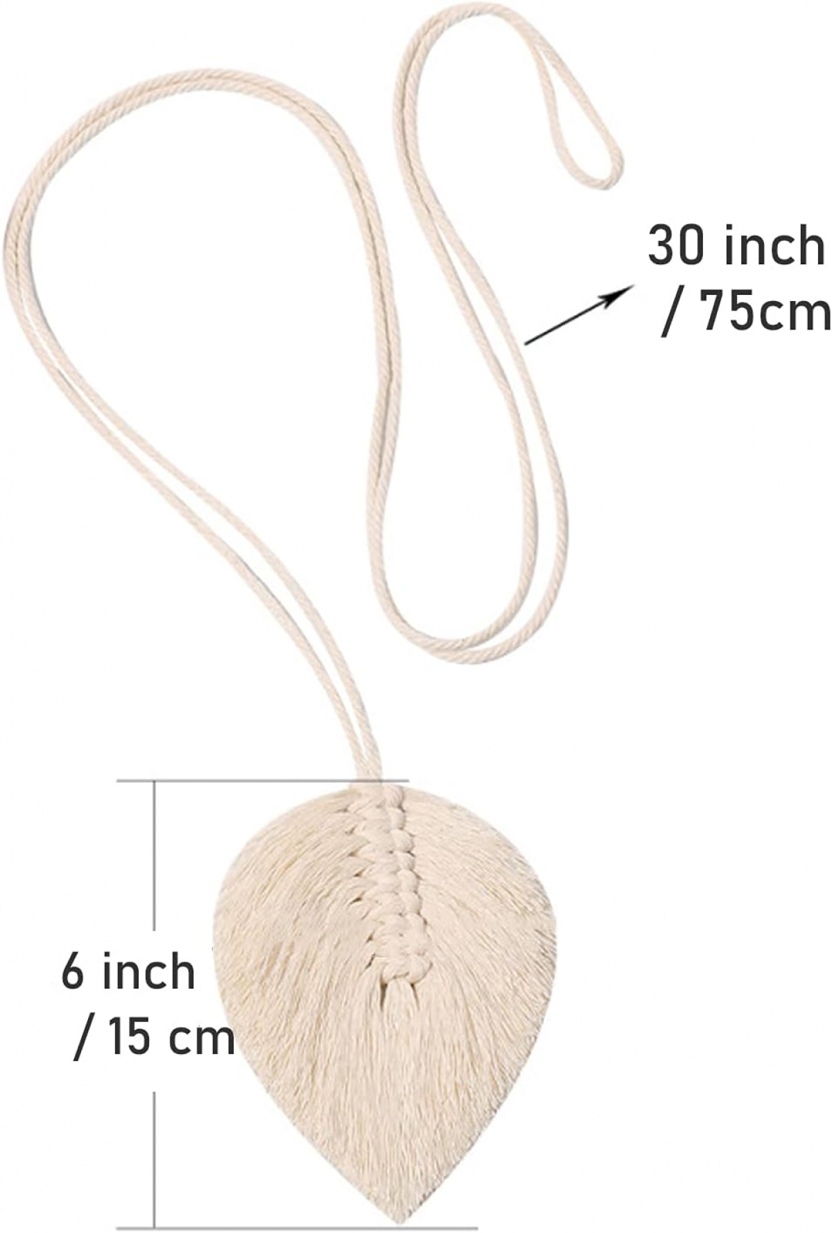 Juego de 2 alzapaños para cortinas con hojas de macramé, accesorios ...