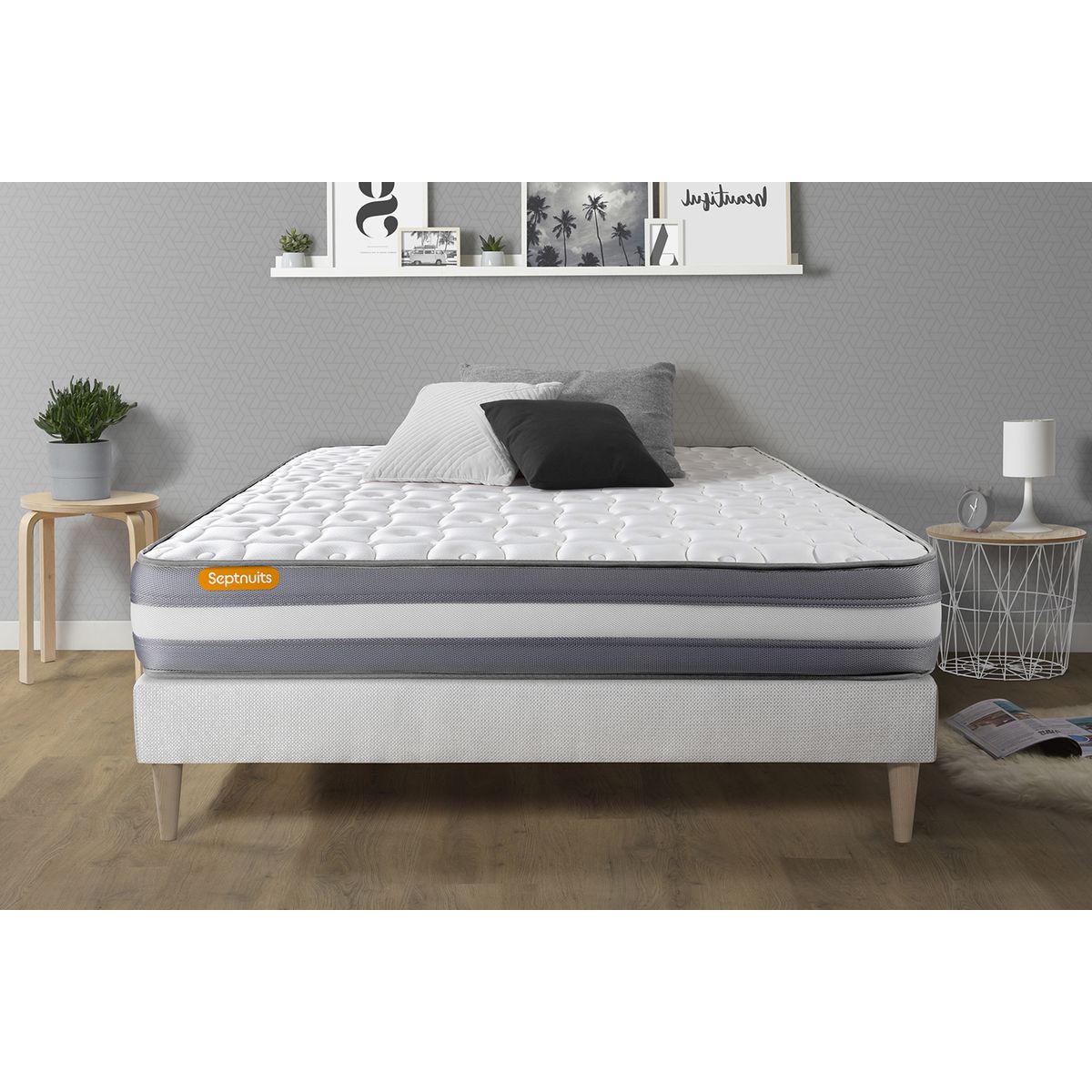 Ensemble matelas 180 x 200 cm Memo plus - Mémoire de forme - Ep : 24 cm - Ferme - sommier kit ...