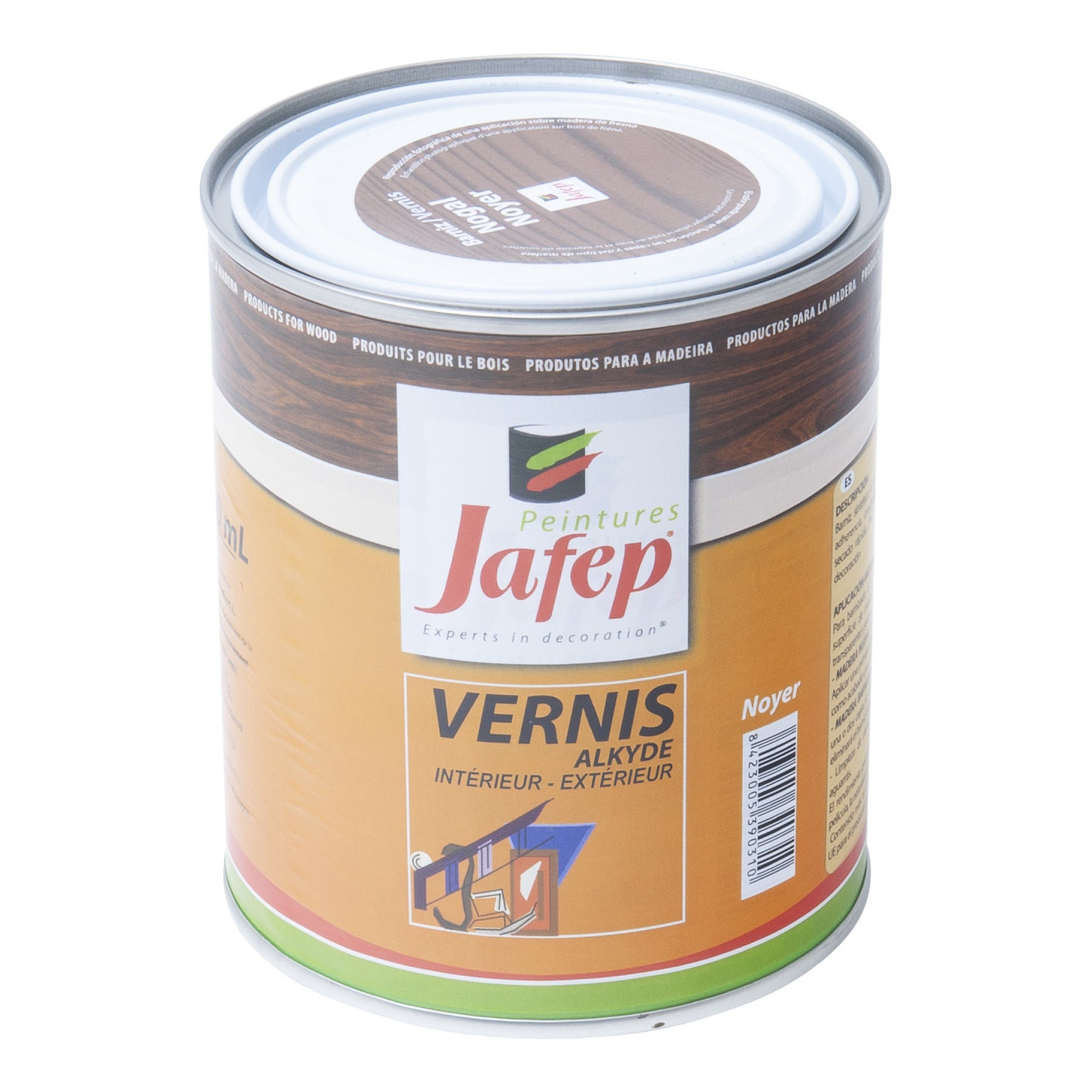 Vernis bois brillant Jafep noyer 750 ml intérieur extérieur | Leroy Merlin