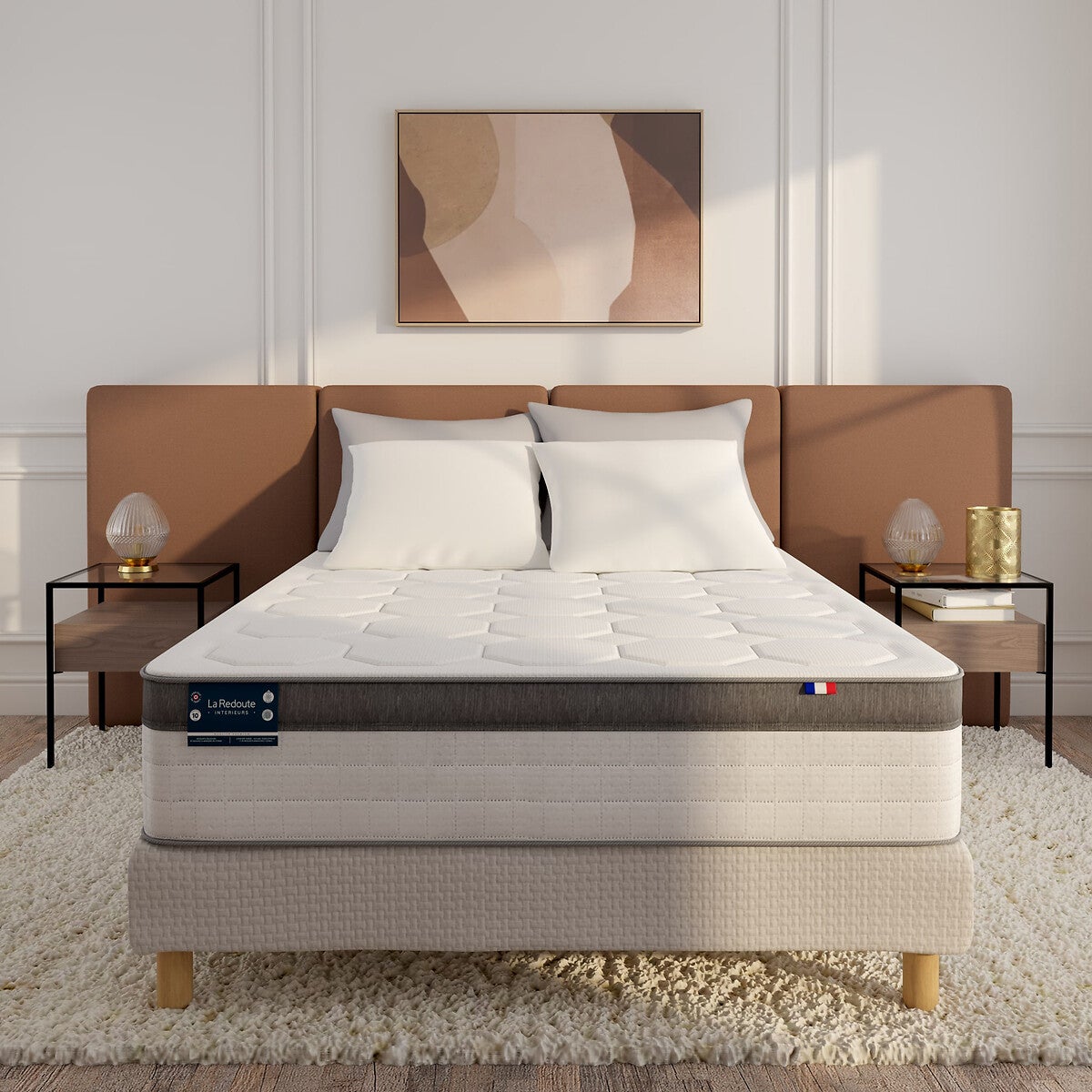 Ensemble matelas 1134 ressorts ensachés et sommier - Blanc - 2 x 80 x ...