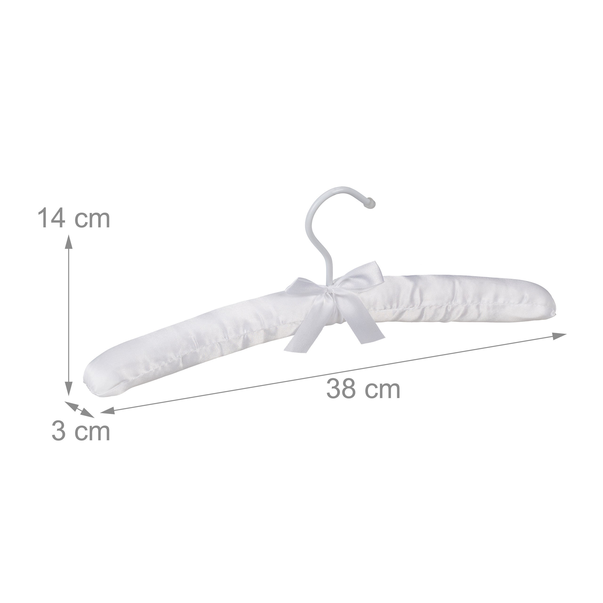 Pack 40 Perchas Forradas de Raso con Lazo, Madera-Tela-Metal, Blanco ...