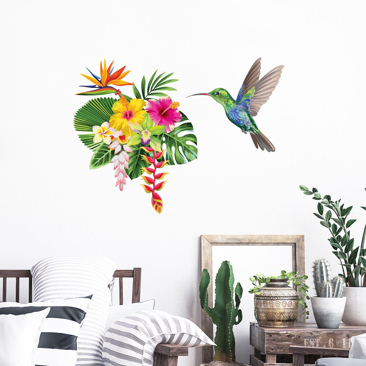 Stickers muraux | Sticker Mural Autocollant - FLEURS TROPICALES ET ...