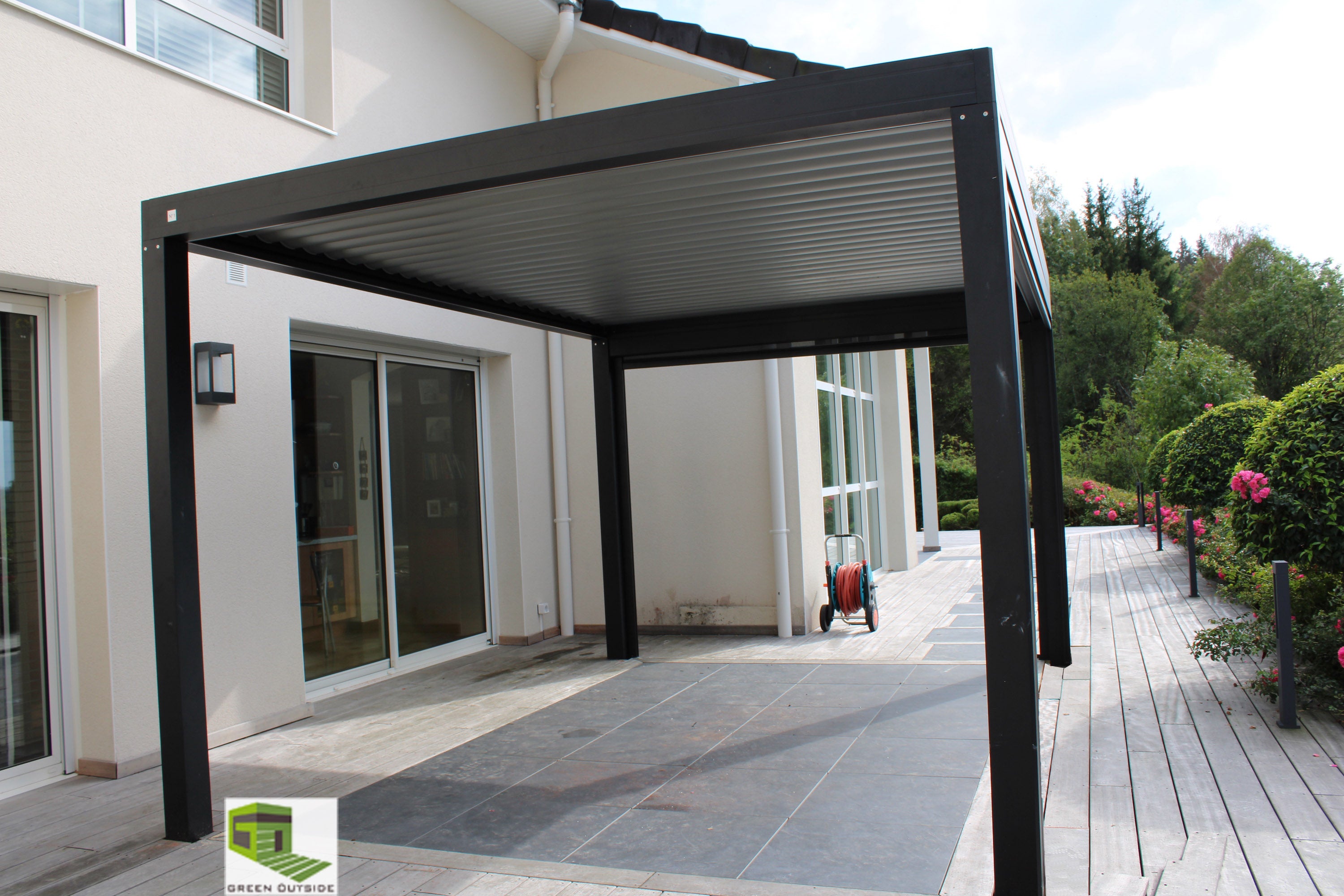 Pergola bioclimatique Aluminium ELECTRIQUE 12m² EVENT' PREMIUM 4x3 ...