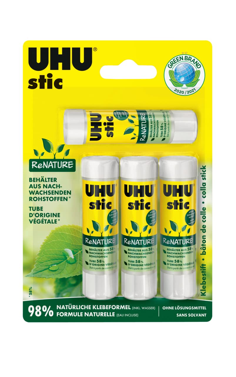 UHU Stic ReNature 4x8.2g colla naturale con tubetto in bio plastica ...