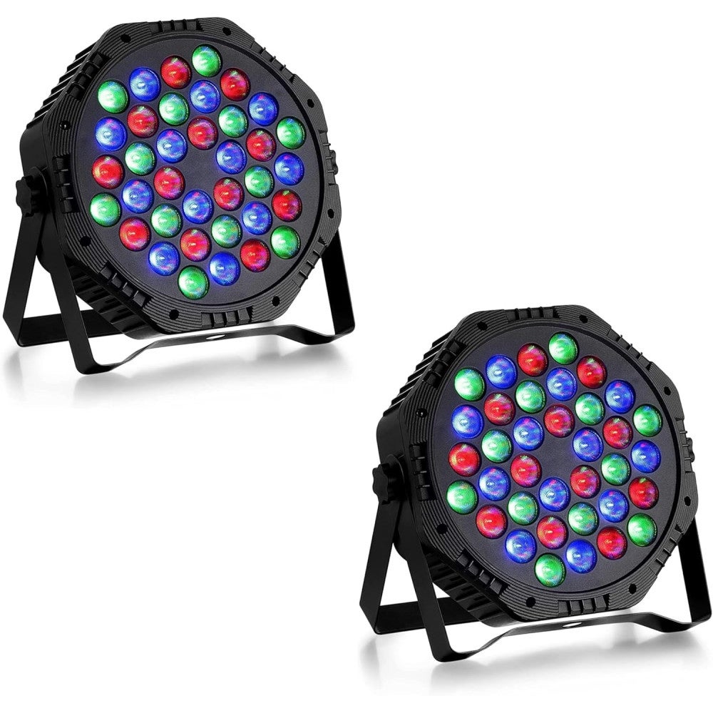 2 Focos de luces con 36 LED RGB, Luz de Discoteca con Control DMX y ...