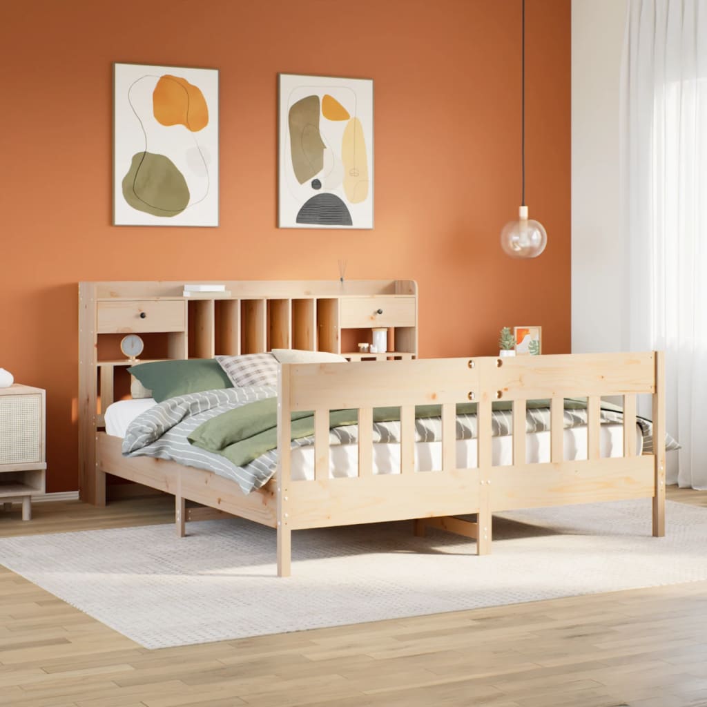 Cadre de lit sans matelas 200x200 cm bois massif de pin | Leroy Merlin