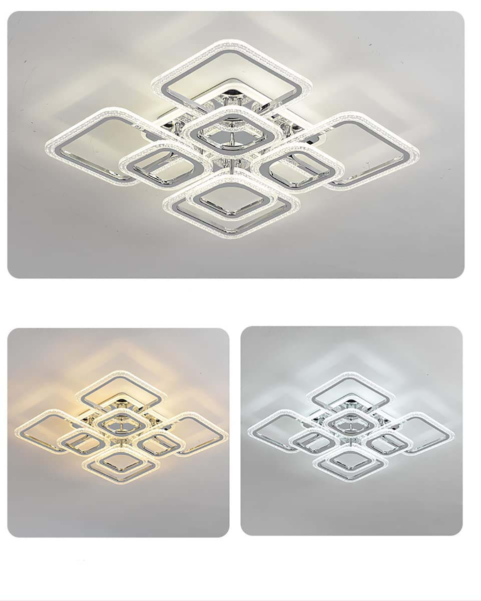 Lámpara de techo LED cuadrada tricolor con un diseño creativo de metal ...