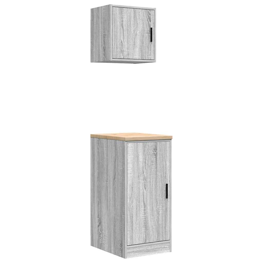 Meuble de rangement | Armoires de garage 2 pcs sonoma gris bois d ...