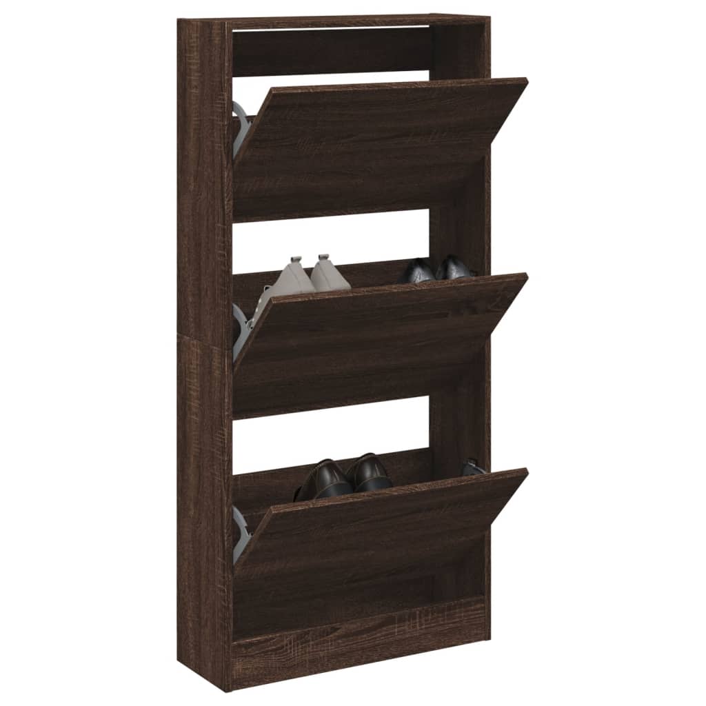 Zapatero de roble marrón 60x21x125,5cm de madera contrachapada | Leroy ...