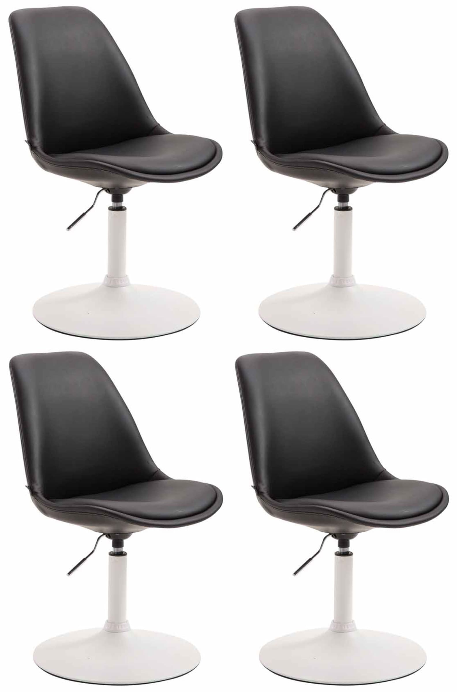 Set de 4 sillas Lounge Maverick en polipiel Negro|Blanco | Leroy Merlin
