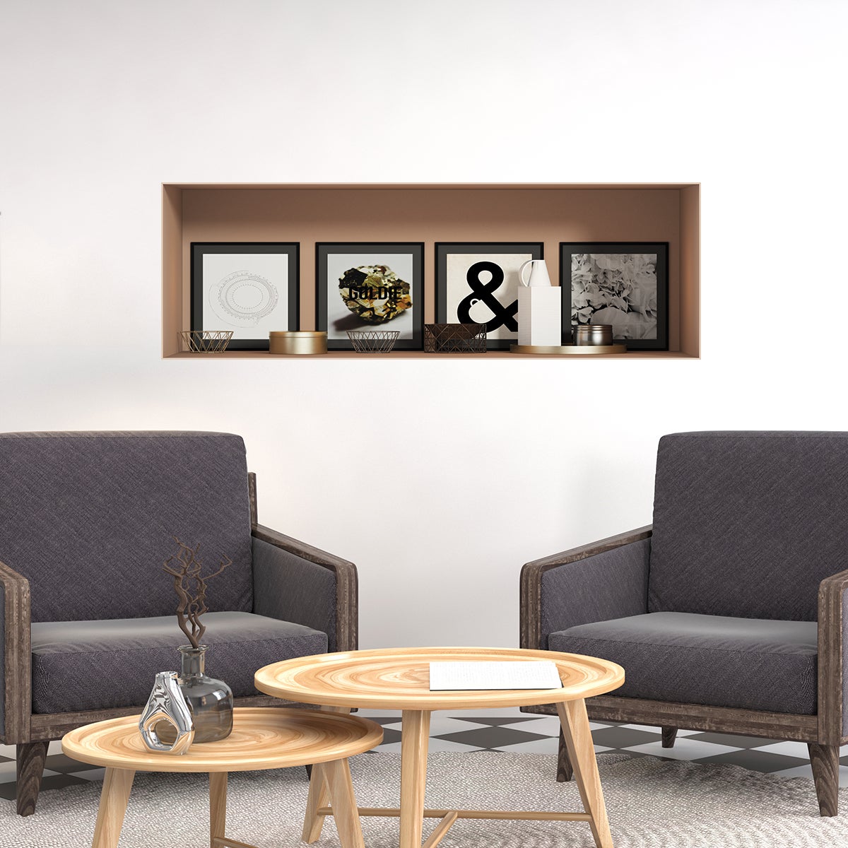 Vinilo efecto 3D 4 marcos artísticos - adhesivo de pared ...