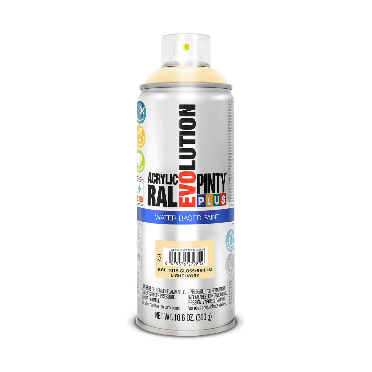Pintura en spray Pintyplus Evolution RAL 1015 400 ml Base de agua Light ...