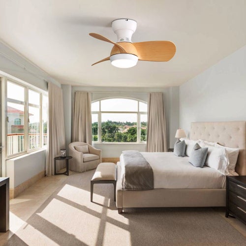 Ventilador de techo de 23" (58 cm) con luz LED - 3 niveles de luz ...