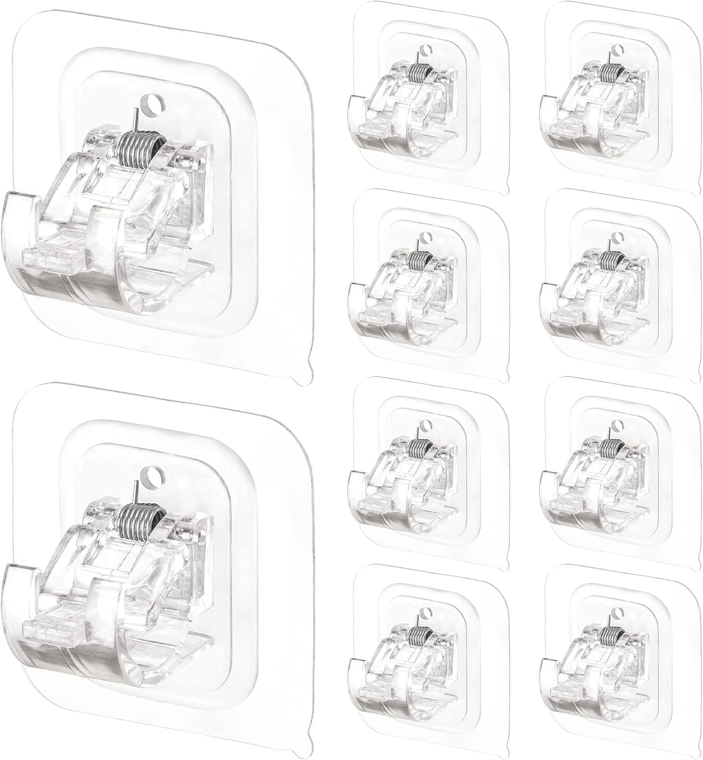 Juego de 8 ganchos autoadhesivos, ajustables y sin clavos para barra de ...