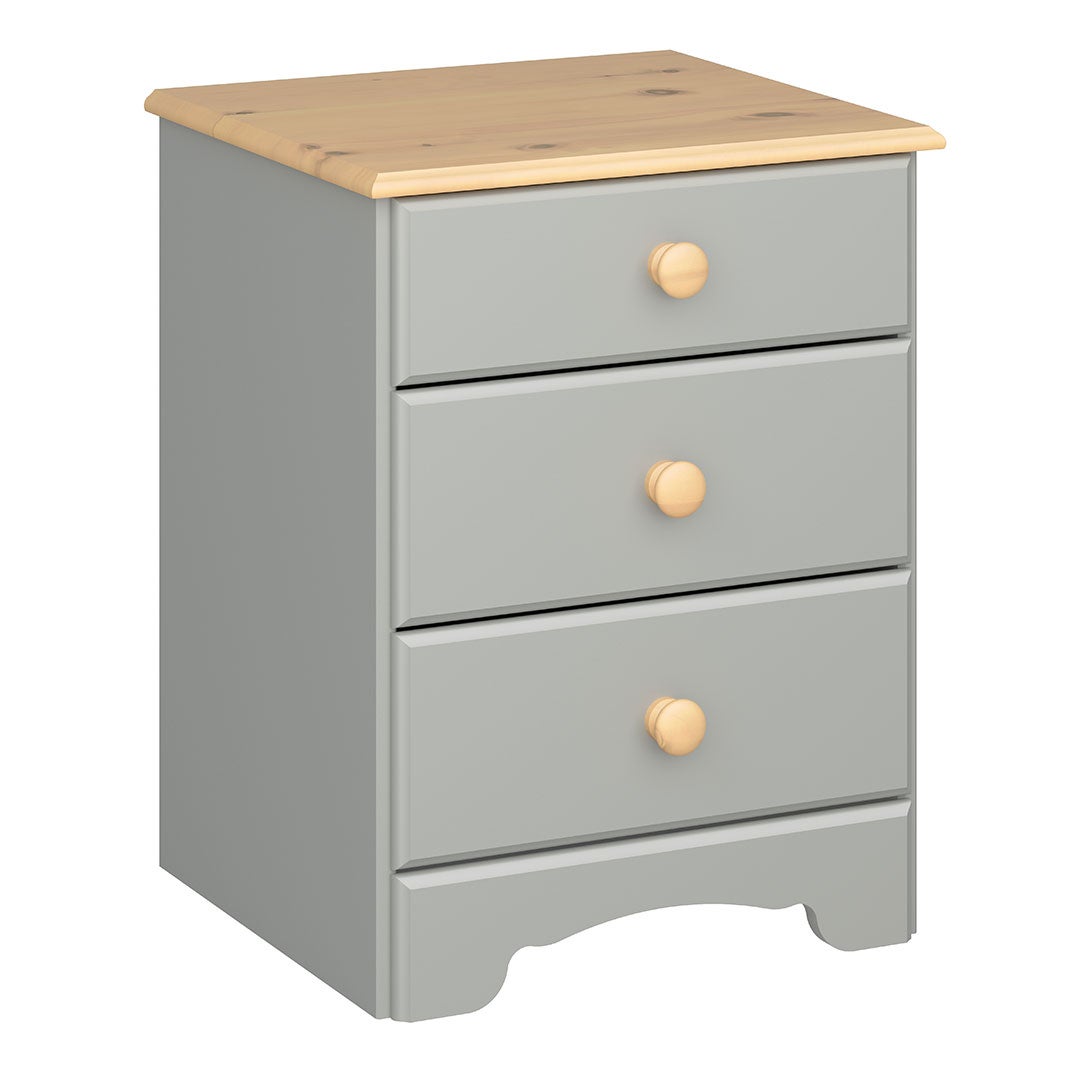 Nilon table de nuit 3 tiroirs gris, doré. | Leroy Merlin