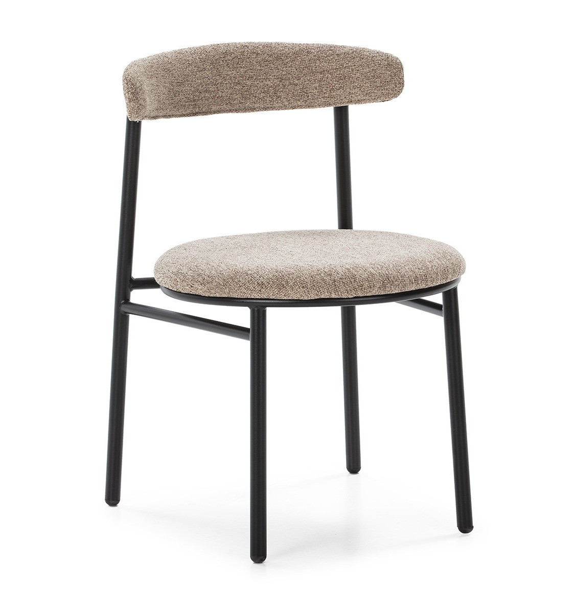 Chaise tissu beige et métal noir Razaka | Leroy Merlin