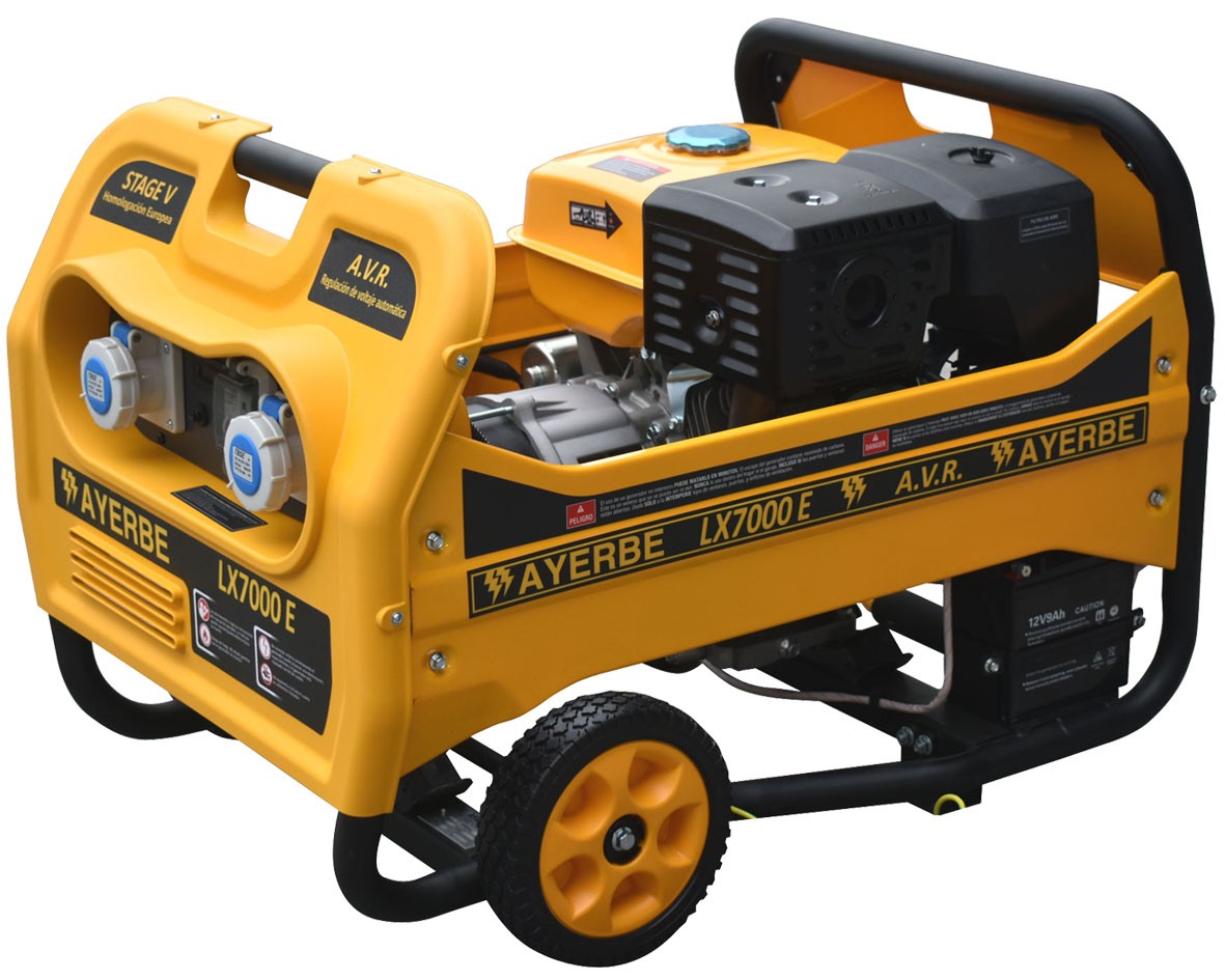 Groupe électrogène AY-LX-7000-E AVR - Monophasé 230V - Essence - 7 KW 8.7 KVA - Démarrage ...
