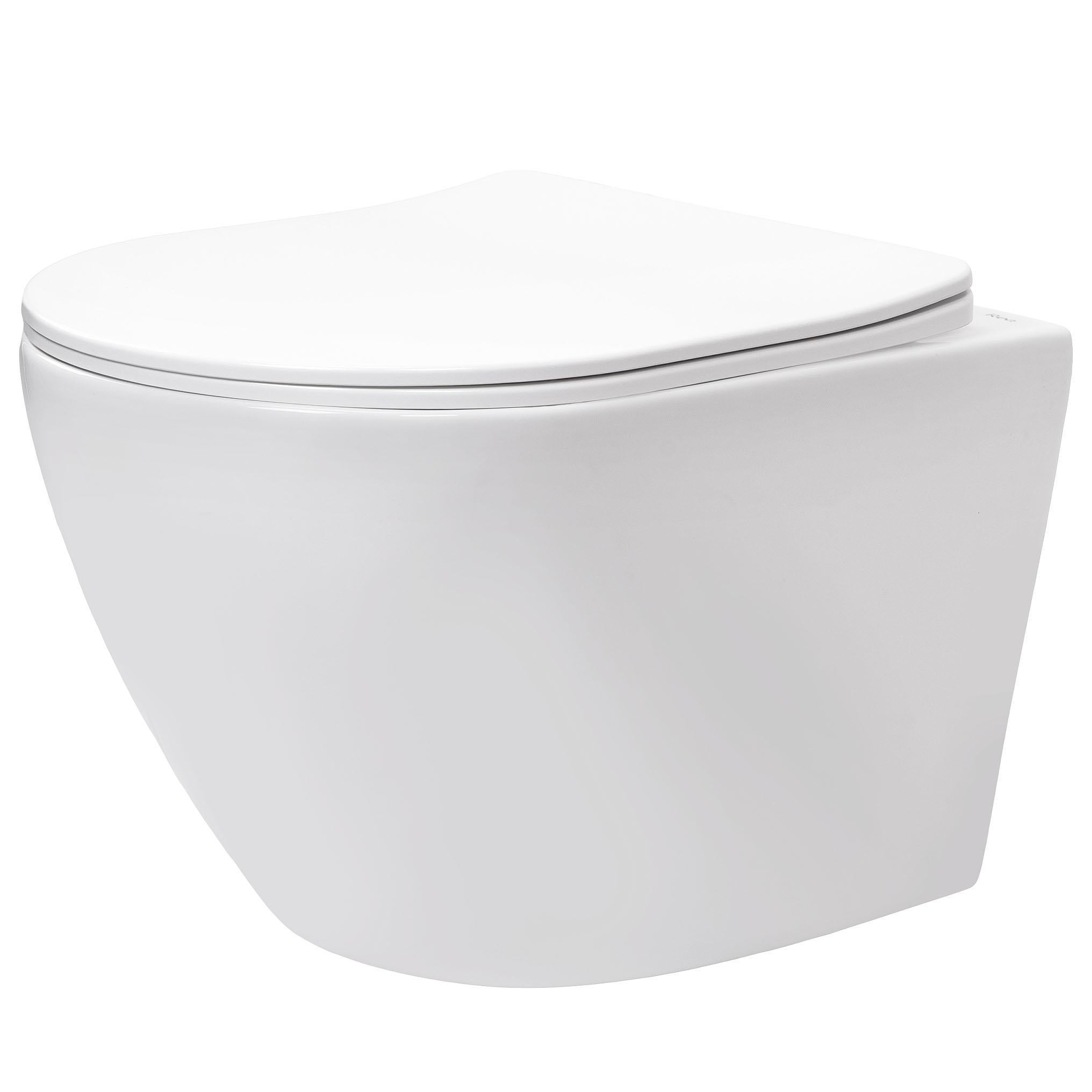 CUVETTE WC SUSPENDUE REA CARLO LUX RIMLESS WHITE avec fonction bidet ...