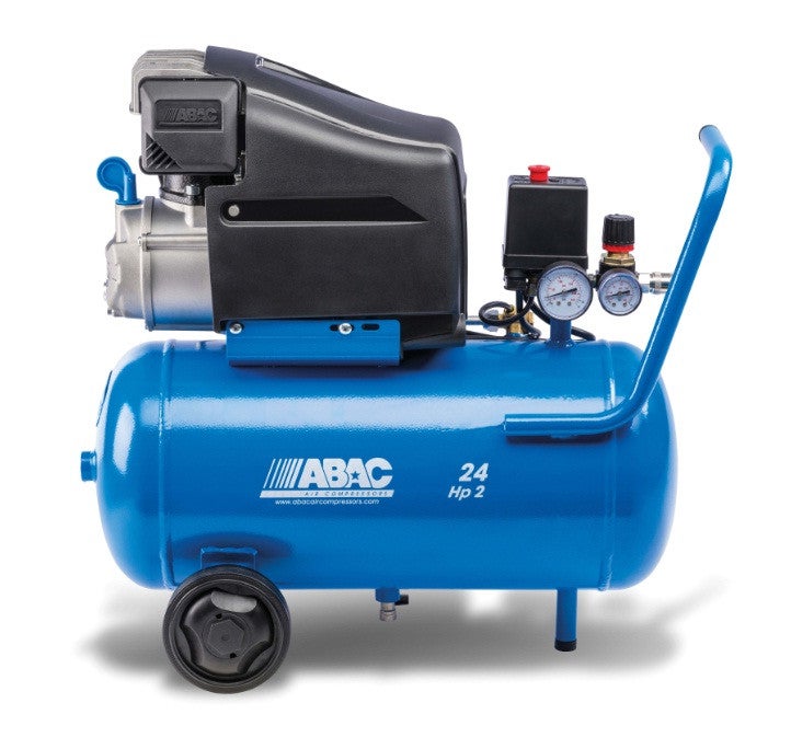 Abac - Compresseur à piston lubrifié 2CV 10 bar 24L 230V Mono Direct ...