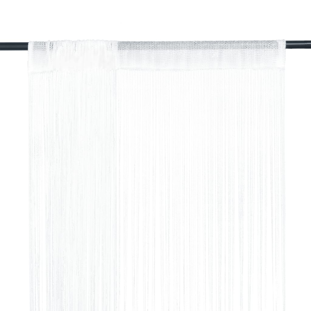 Rideau en fils 2 pcs 140 x 250 cm Blanc CFW65202 | Leroy Merlin