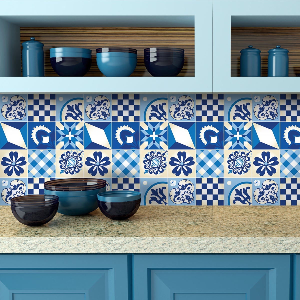 9 vinilos azulejos paulindra - adhesivo de pared - revestimiento ...