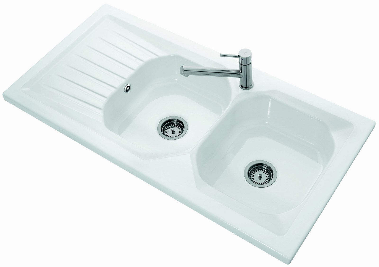 Evier 2 bacs WINDSOR PLUS - Dimensions : 120x 60 cm - En céramique ...