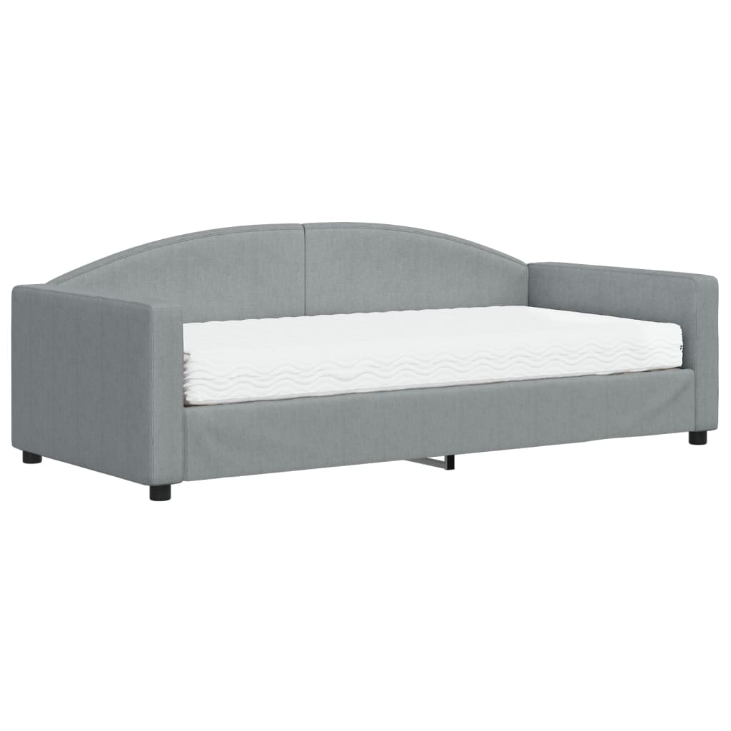 Sofá cama con colchón tela gris claro 90x190 cm | Leroy Merlin