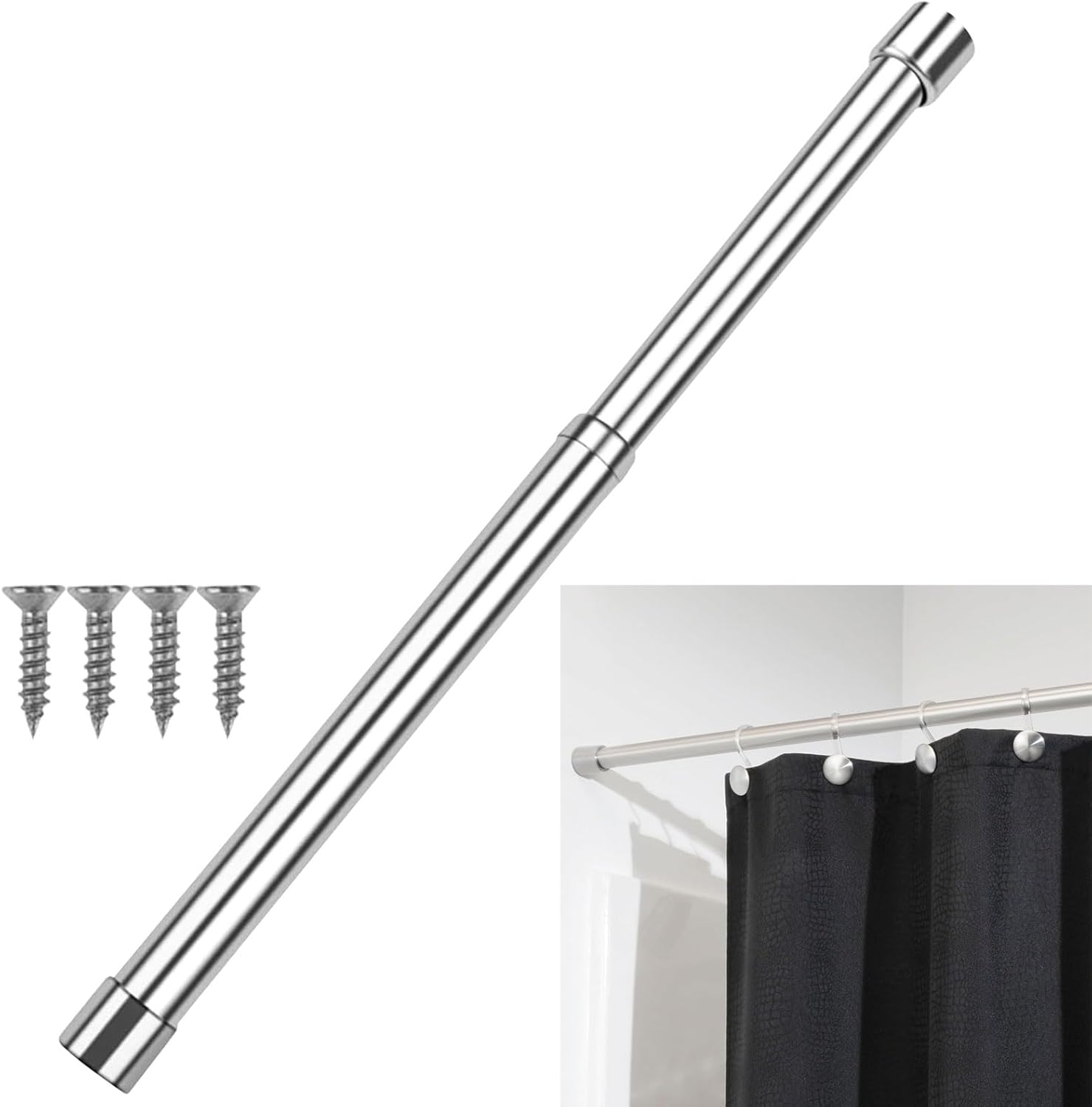 Barra telescópica para ropa, barra ajustable para armario, tubo de ...