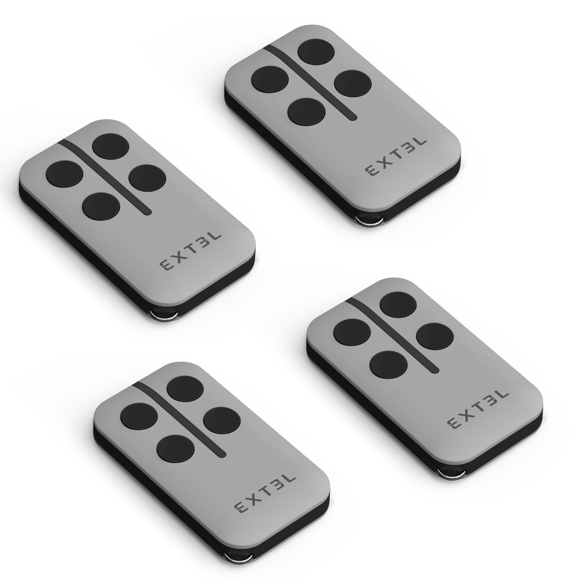 Lot de 4 télécommandes pour portail et porte de garage - Extel 761100B ...