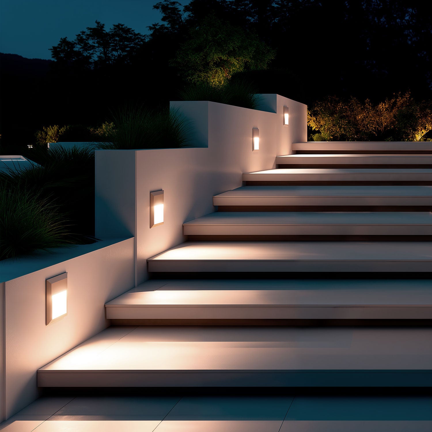 Ledkia - Baliza Exterior LED Superficie Pared Cuadrado Edulis, 2700K ...