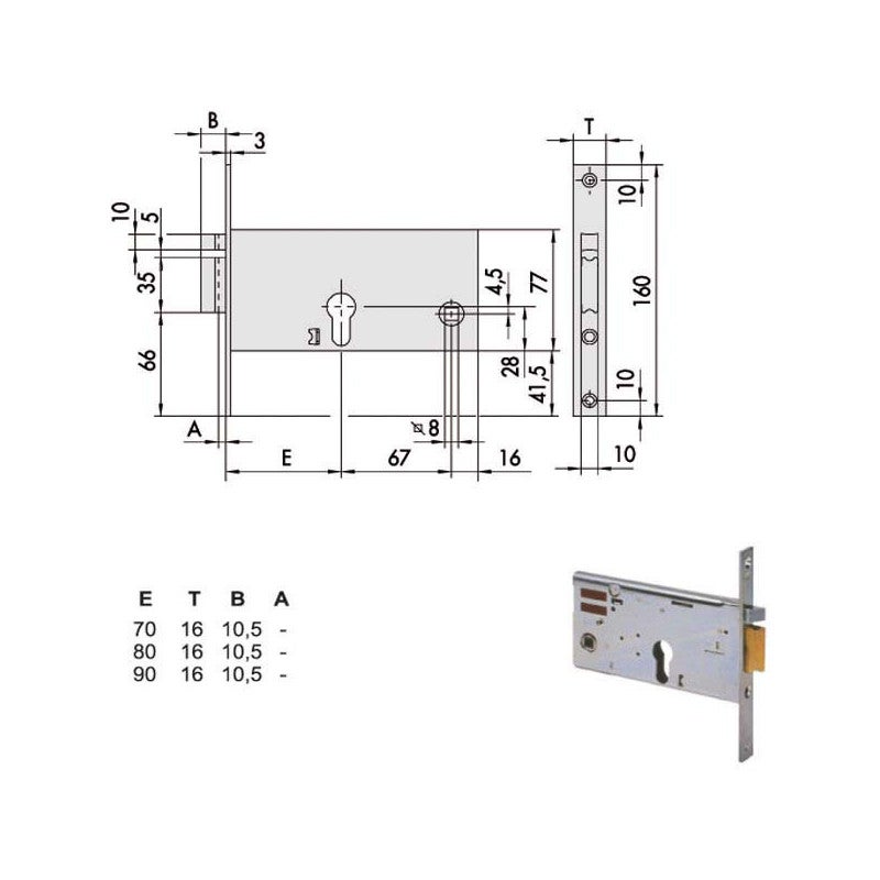 Insert de serrure électrique en aluminium 14350-80-0 Cisa | Leroy Merlin