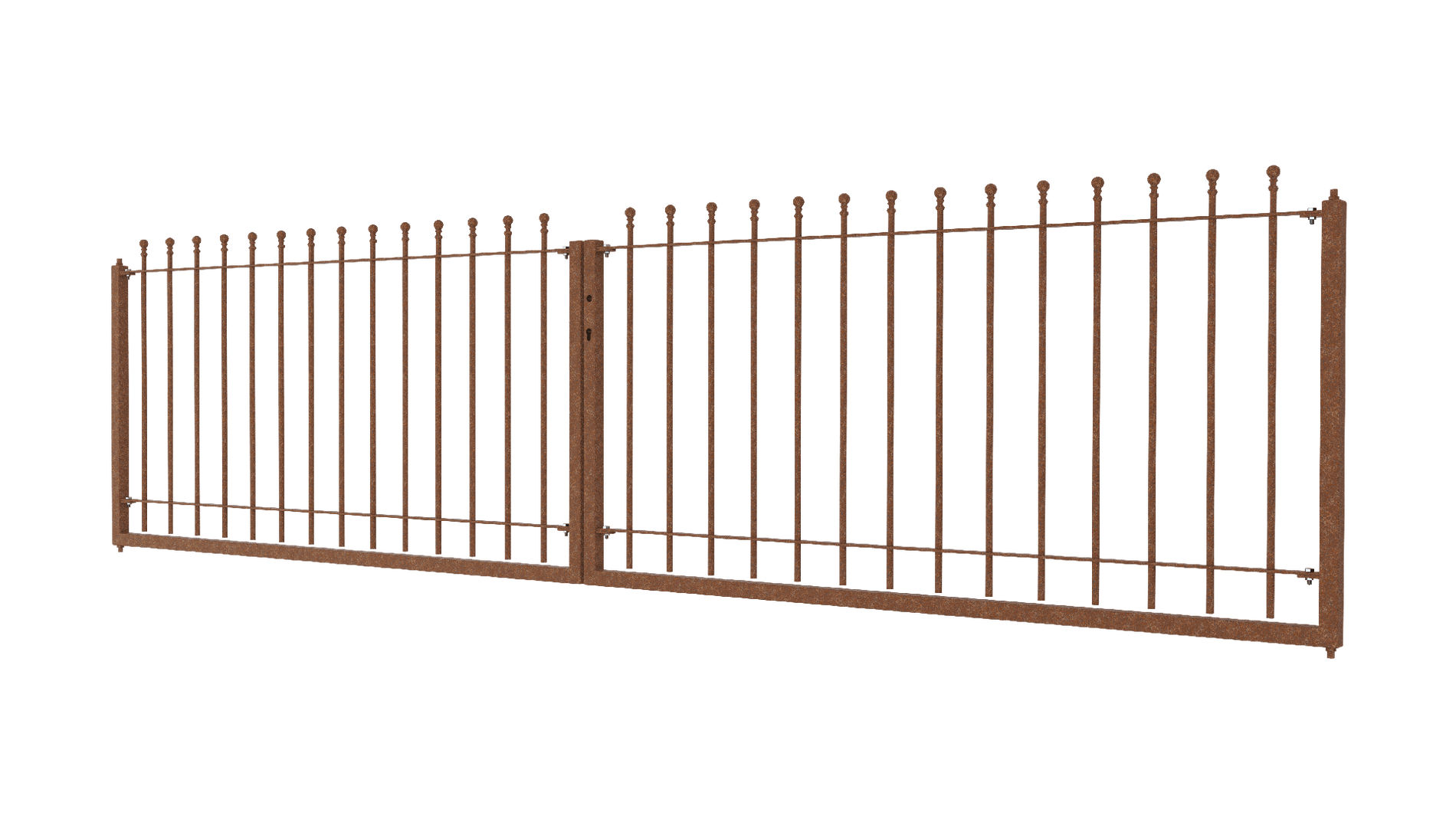 ELEO Portail en métal Ancona, porte de la cour rouillée, 400 x 100 cm ...