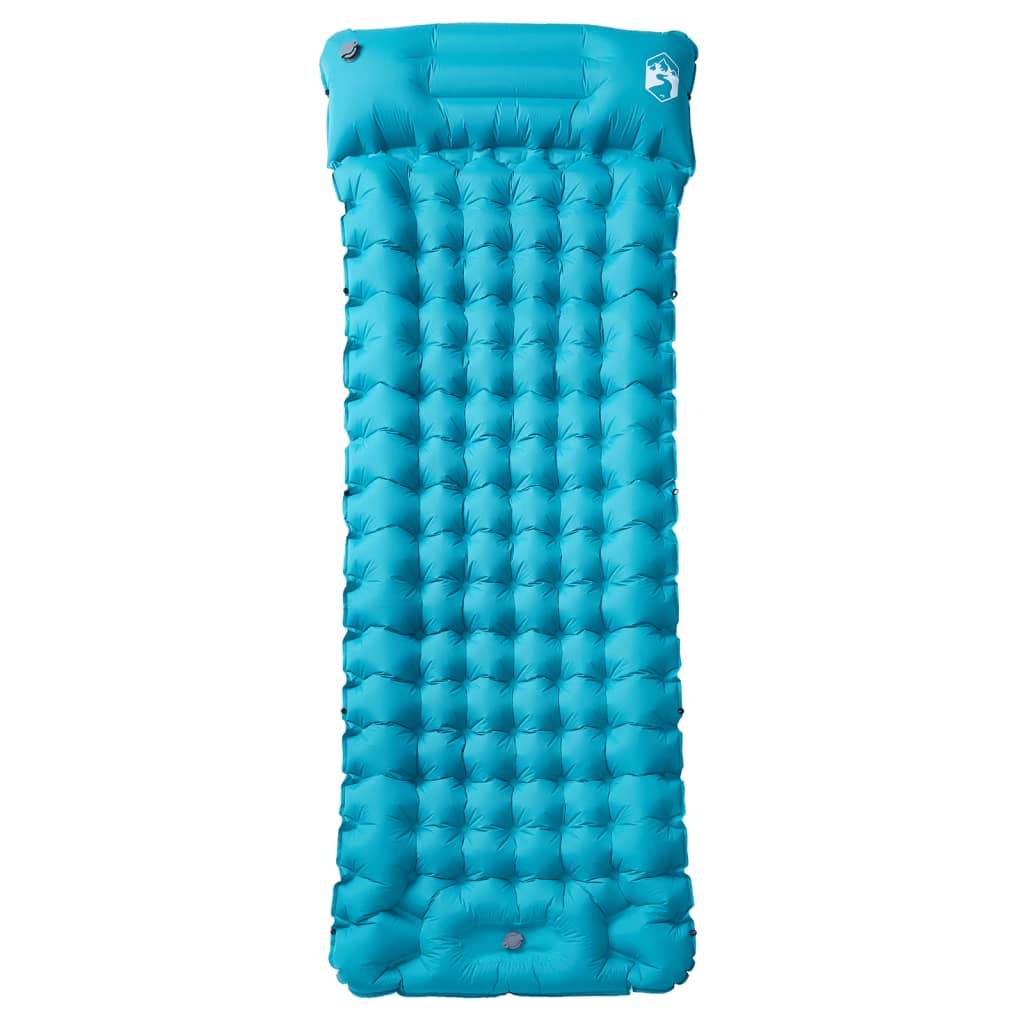 Colchón de camping autoinflable con almohada 1 persona azul CFW321665 ...