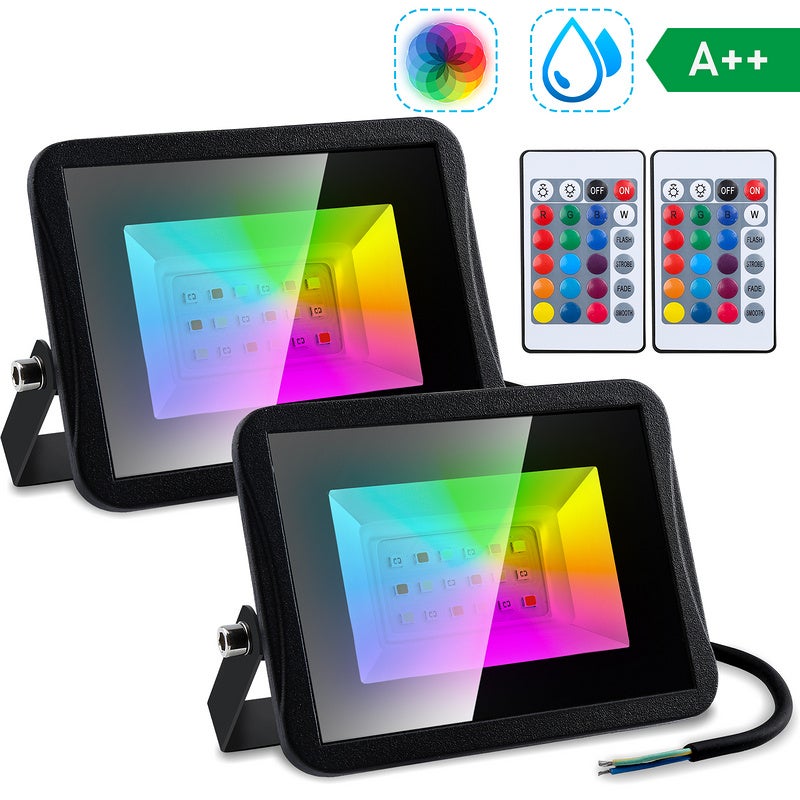 Proyector LED RGB regulable Proyector LED RGB 2x 10W RGB 120º Proyector ...