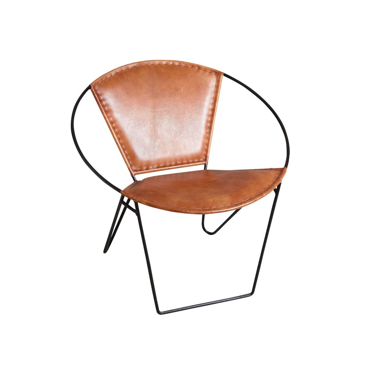 Fauteuil Rond En Cuir Marron | Leroy Merlin