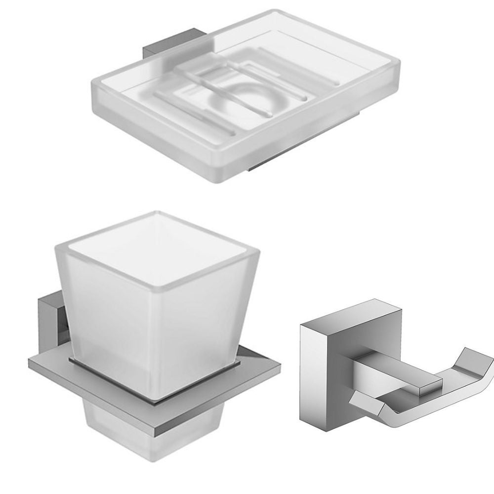 JACOB DELAFON Conjunto Jabonera moderna, Portavasos moderno con cristal ...