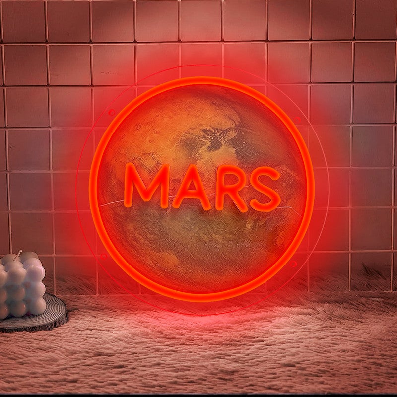 Enseigne Au Néon Mars pour Décoration Murale, pour chambre à coucher ...