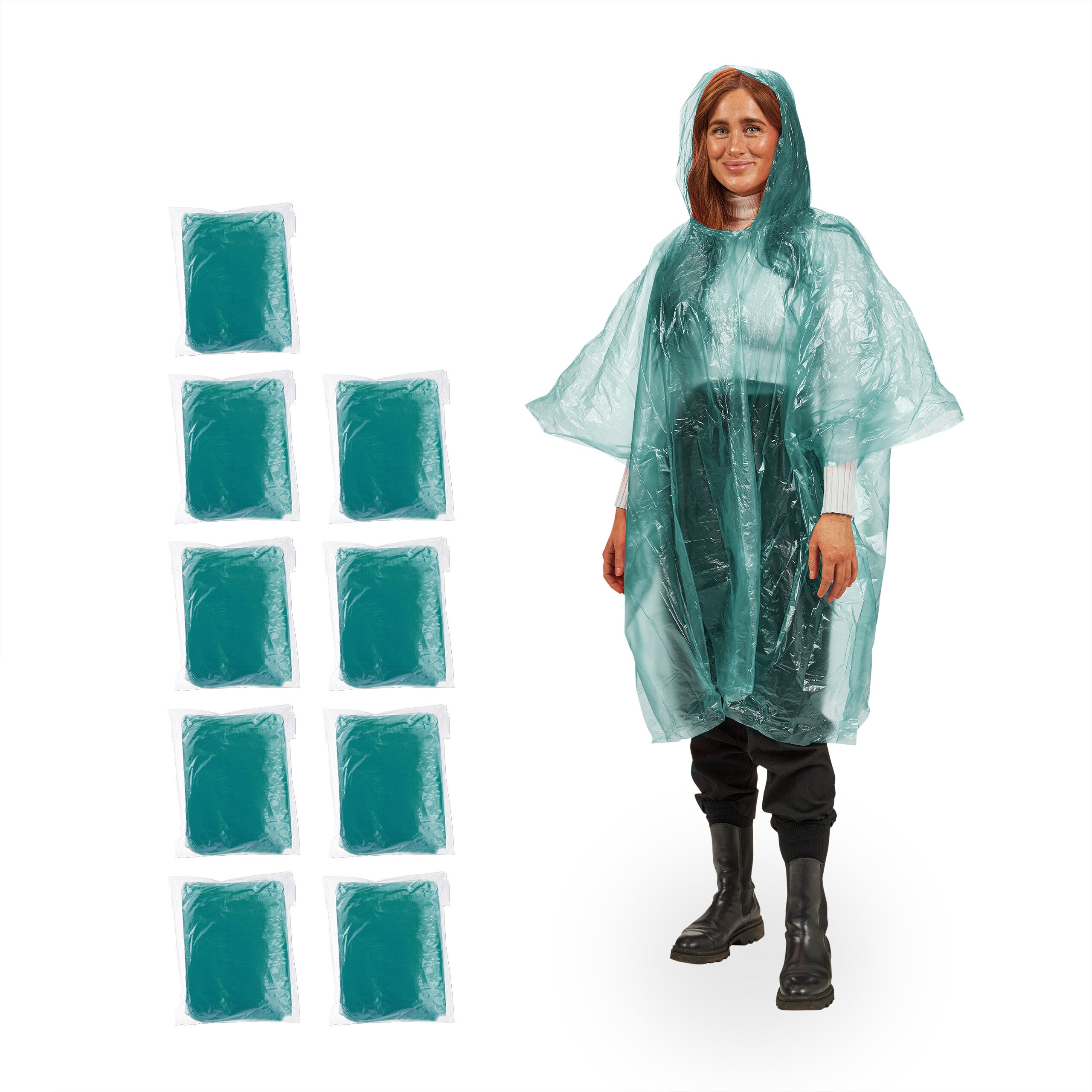 100 Chubasqueros, Capa Lluvia Capucha, Poncho Impermeable Desechable ...