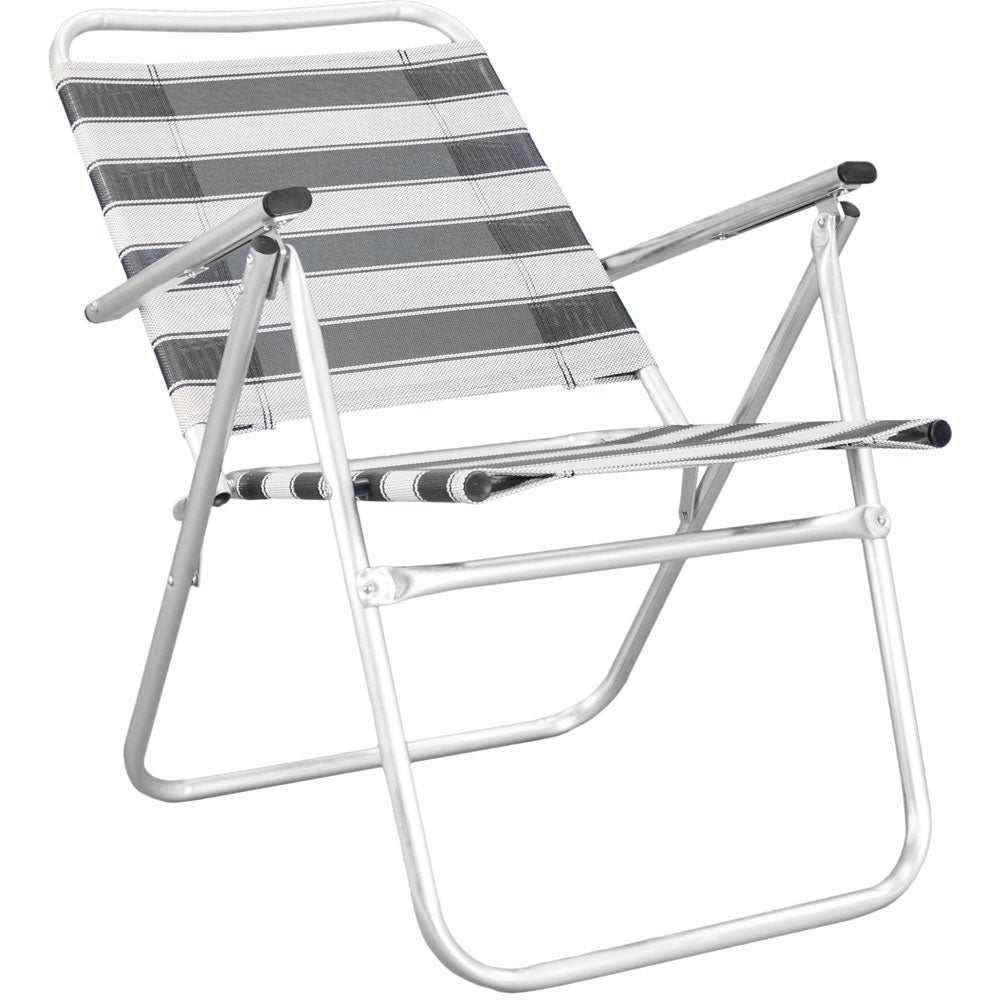 LOT DE 2 : Fauteuil CAMELIA-190 X2 Finition ALUMINIUM Tissus RAYÉ gris ...