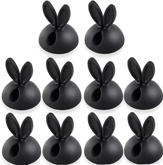Paquete de 10 sujetacables de silicona y viscosa con forma de conejo ...