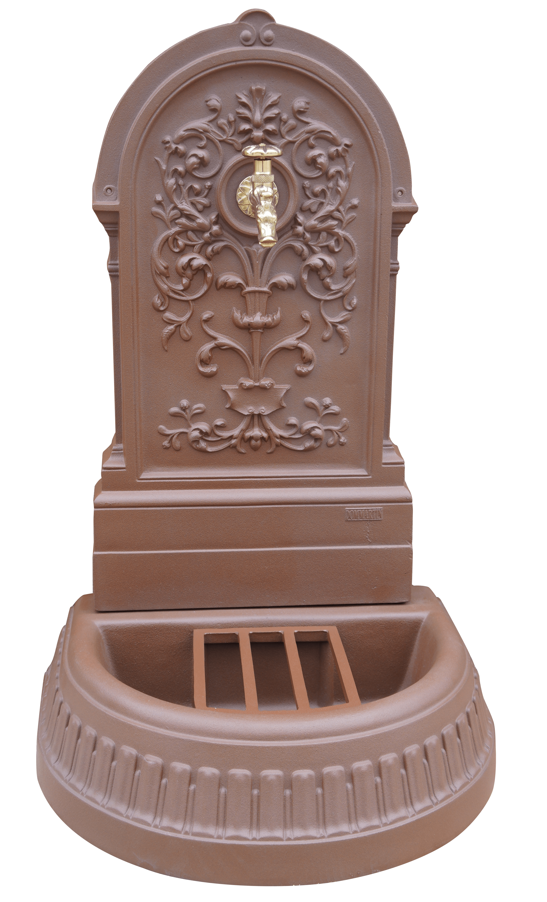 Fontaine floraison style corten (RAL Mars 2525) avec robinet colvert ...